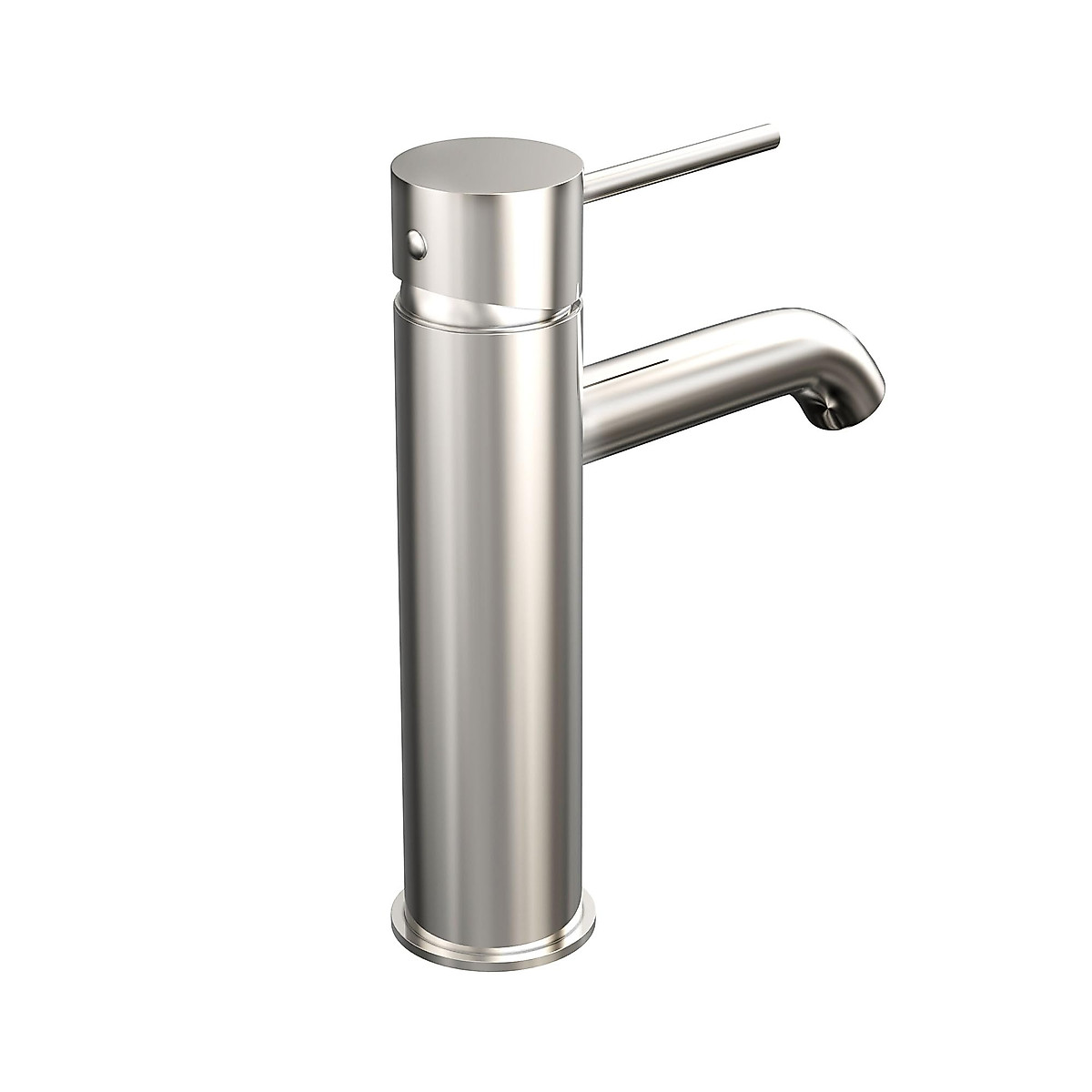 Ivanees Bathroom Sink Faucet Single Handle, Single Hole Faucet, Hot & Cold Mixer Tap Bathroom Faucet, Lead-Free Solid Brass Faucet, Brushed Nickel Finish, Deck Mounted Bath Faucet