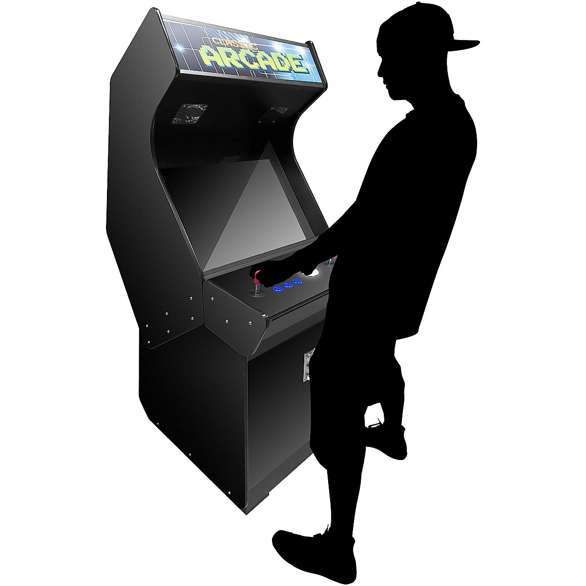 Creative Arcades Full Size Stand-Up Commercial Grade Arcade Machines | 2 Player | 3500 Games | 32" LCD Screen | 2 Sanwa Joysticks | Trackball | 2 Stools Included | 3 Year Warranty
