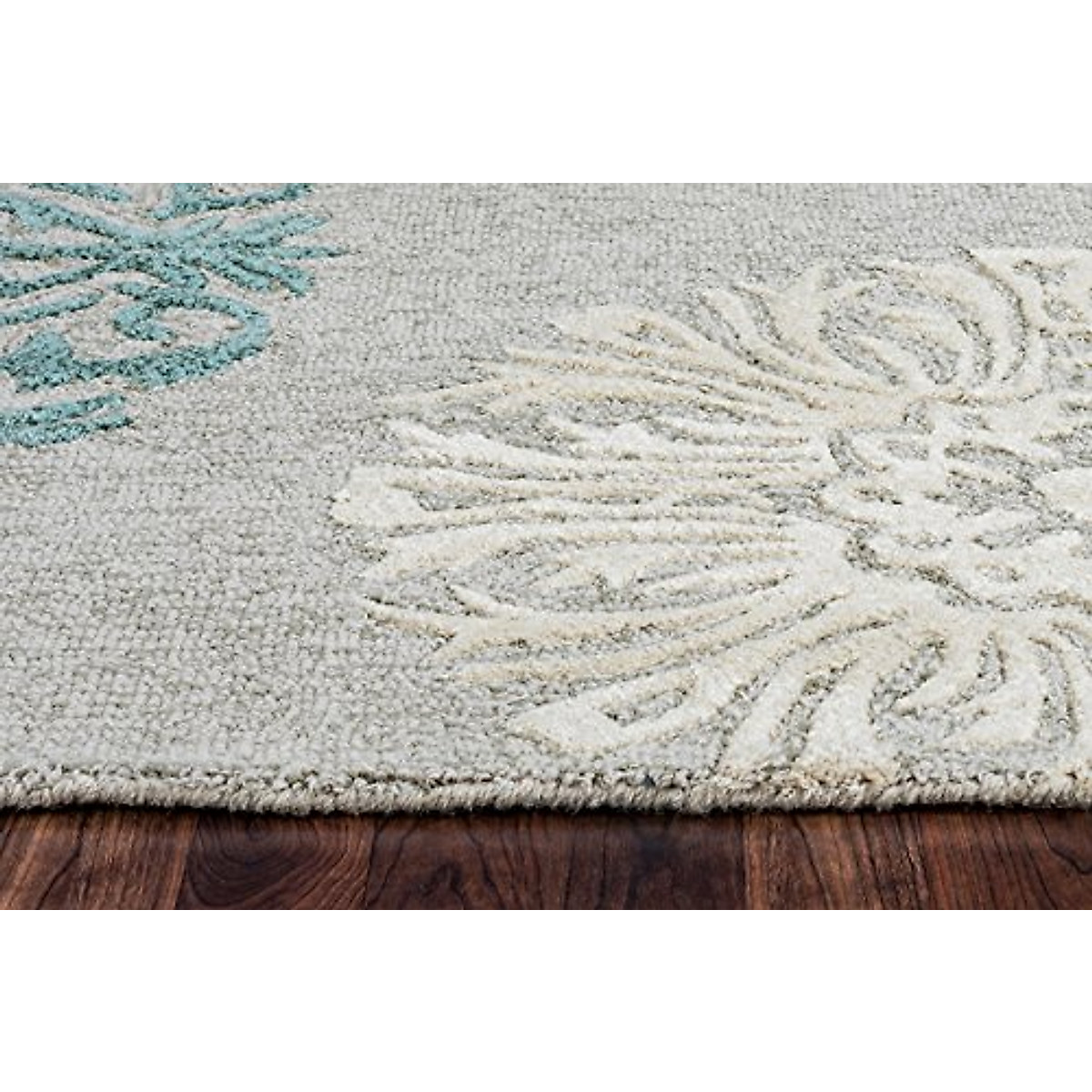 Rizzy Home | DI2241 | Dimensions Collection | Wool Area Rug | 8' x 10' | Blue/Gray/Rust/Blue Medallion