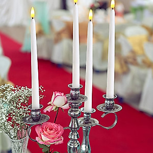 duduta White Flameless Taper Candles with Remote, Flickering Realistic LED Battery Operated Candlesticks Set of 12