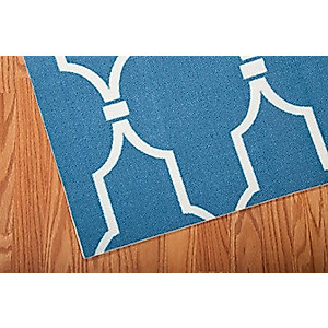 Nourison Home & Garden Indoor/Outdoor Navy 5'3" x 7'5" Area-Rug, Easy-Cleaning, Non Shedding, Bed Room, Living Room, Dining Room, Kitchen (5x7)