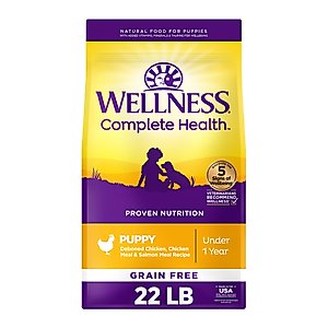 Wellness Complete Health Grain Free Dry Puppy Food, Chicken & Salmon Recipe, 22 Pound Bag