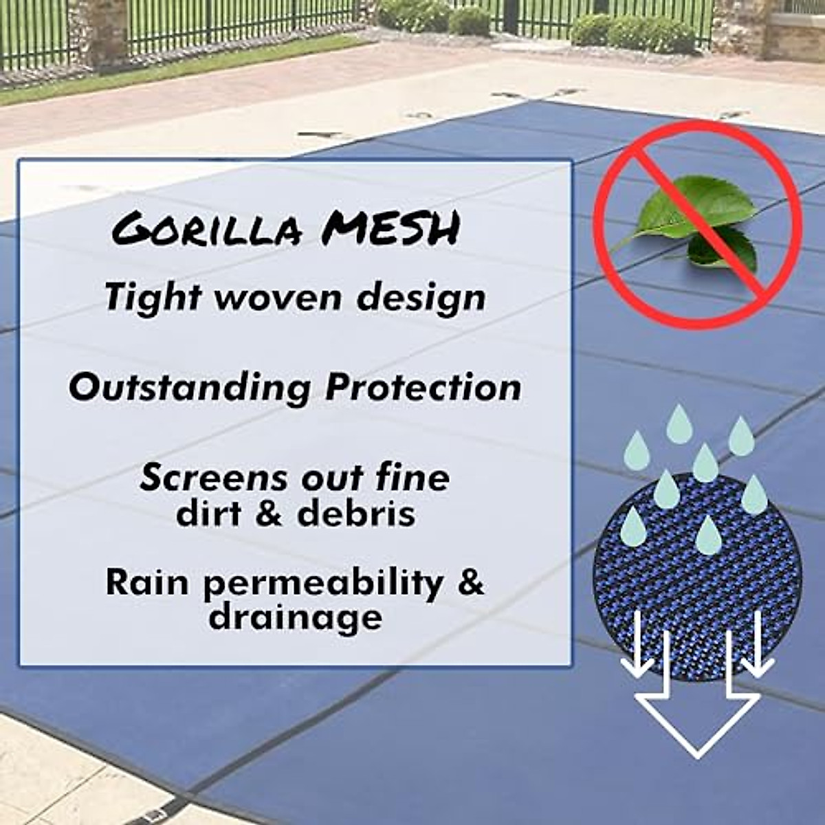 Freetime Fun Pool Safety Covers Commercial Grade 16x32ft Rectangle for Inground Pools Made in The USA - Triple Stitched Mesh Rectangular Winter Swimming Pool Cover, 4'x8' CES