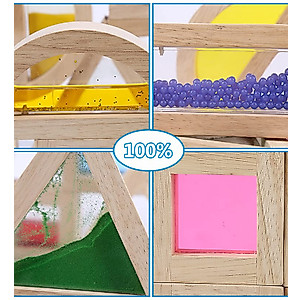 Large Wooden Building Blocks for Toddlers Baby Kids 16 Pcs Rainbow Blocks Geometry Sensory Stacking Construction Toys Set Colorful Preschool Learning Educational Toys for Boys & Girls…