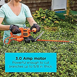 BLACK+DECKER Hedge Trimmer, Dual-Action Blade, 16-Inch (BEHTS125)