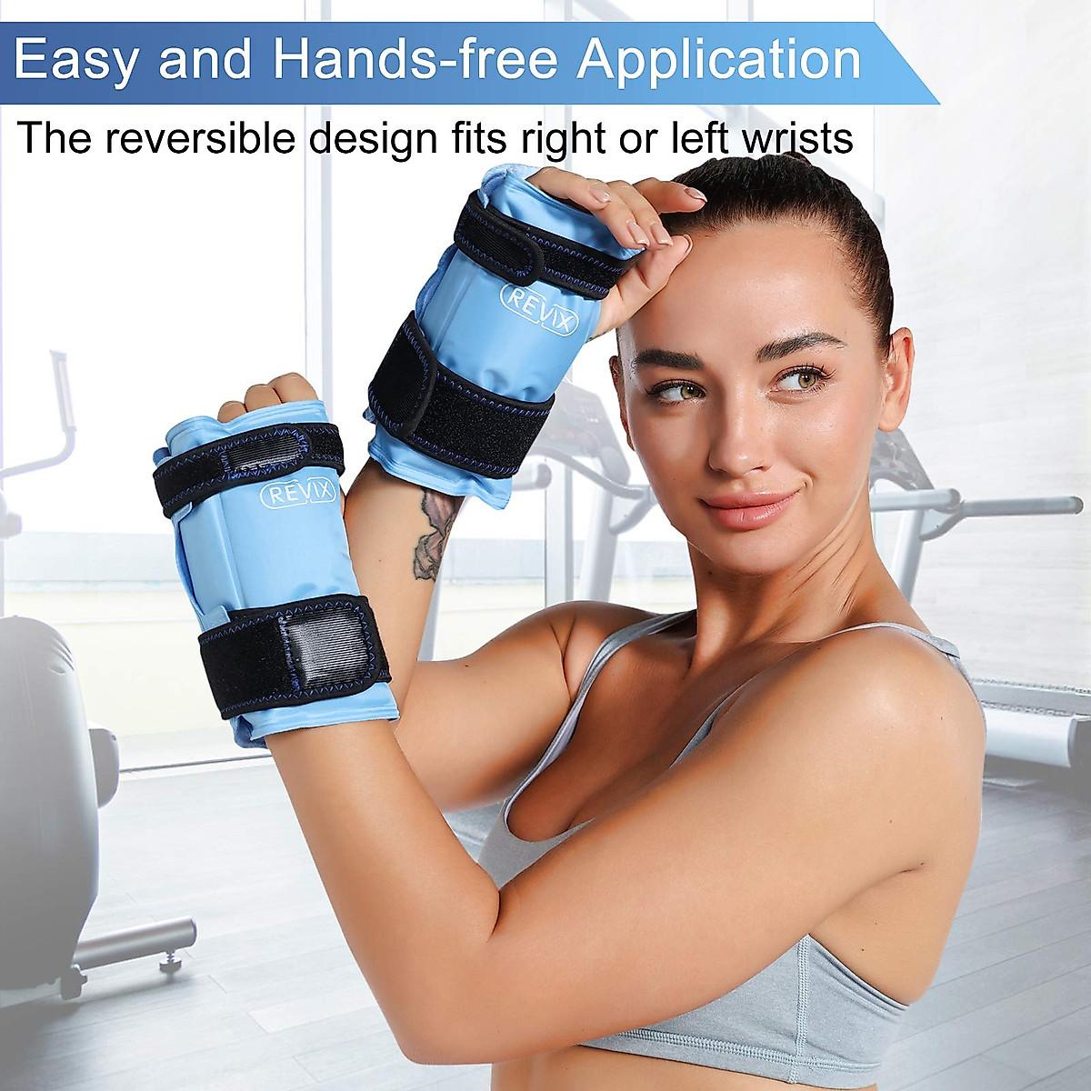 REVIX Wrist Ice Pack Wraps for Carpal Discomfort Soothing (2-Piece Set) Reusable Gel Hand Ice Packs, Cold Pack with Cold Compress, Promote Flexibility and Reduce Fatigue