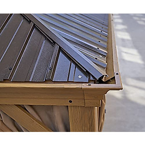 12x20FT Outdoor Permanent Hardtop Gazebo Canopy for Patio, Garden, Backyard - Alu Gazebo with Steel Canopy and Double-Roof Design