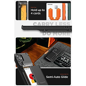 VRS Design Damda Glide Pro Phone Case for Galaxy S23 Ultra, Sturdy Semi Auto Wallet [4 Cards] Compatible with Galaxy S23 Ultra 6.8" (2023)