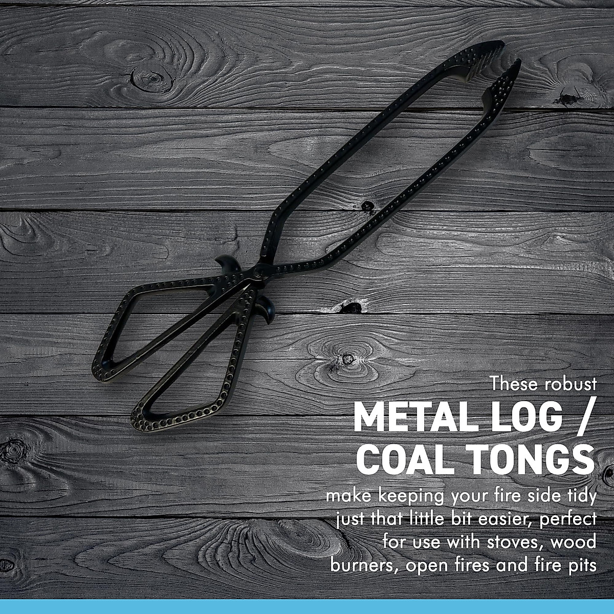 Metal Log Coal Tongs | Fireside | Fireplace | Chimenea | Firepit | Pizza Oven | Indoor Fire | Outdoor Fire | Coal Poker | Coal Tong | Log Burner | Log Tongues |Fireplace Tongs