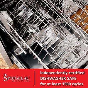 Spiegelau Perfect Serve Double Old Fashioned Glasses Set of 4 - Lowball Cocktail Glasses European-Made Crystal, Dishwasher Safe, Professional Quality Cocktail Glass Gift Set - 13 oz