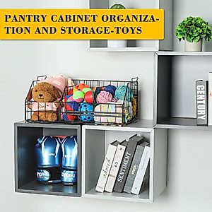 Can Storage Dispenser,Capacity Adjustable Can Storage Basket with Handles,Large Canned Food Basket for Kitchen Cabinet Organizer or Pantry Countertop,Soda,Snack,Black