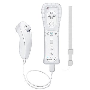 MOLICUI Wii Controller Motion Plus with Nunchuck，Wii Remote Controller Compatible with Nintendo Wii/Wii U with Wrist Strap and Case,White