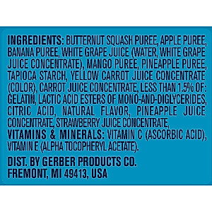 Gerber Fruit & Veggie Melts Freeze-Dried Fruit & Vegetable Snacks, Truly Tropical Blend, 1 ounce, 3 Pack