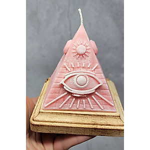 Pyramid Candle with hidden Crystals, Candle with Crystal Hidden Inside, Mystery Candles with Crystals (Pink)