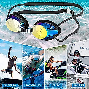 Portzon dynamics Swim Goggles , Anti Fog Clear No Leaking Flexible|UV Protection Swimming Goggles for Adult Men Women