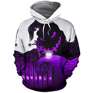 mlsjdger Unisex Nightmare Before Christmas Jack & Sally Novelty Hoodie 3D Print Sweatshirts Hoodie