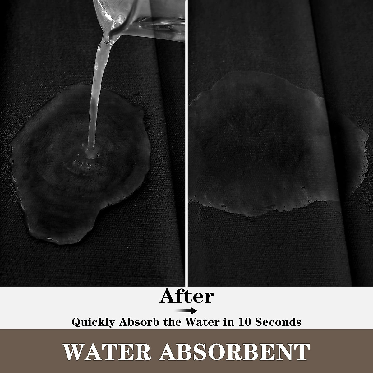 BYSURE Black Memory Foam Bathroom Rug Set 3 Piece Non Slip Extra Absorbent Shaggy Bathroom Mats and Rugs Sets, Soft & Dry Bath Mat Sets for Bathroom Washable Carpets Set