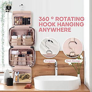 BALULHG Toiletry Bag with Hanging Hook, Portable Makeup Cosmetic Bags, Space-efficient, Collapsible Moving, making it more suitable for Travel