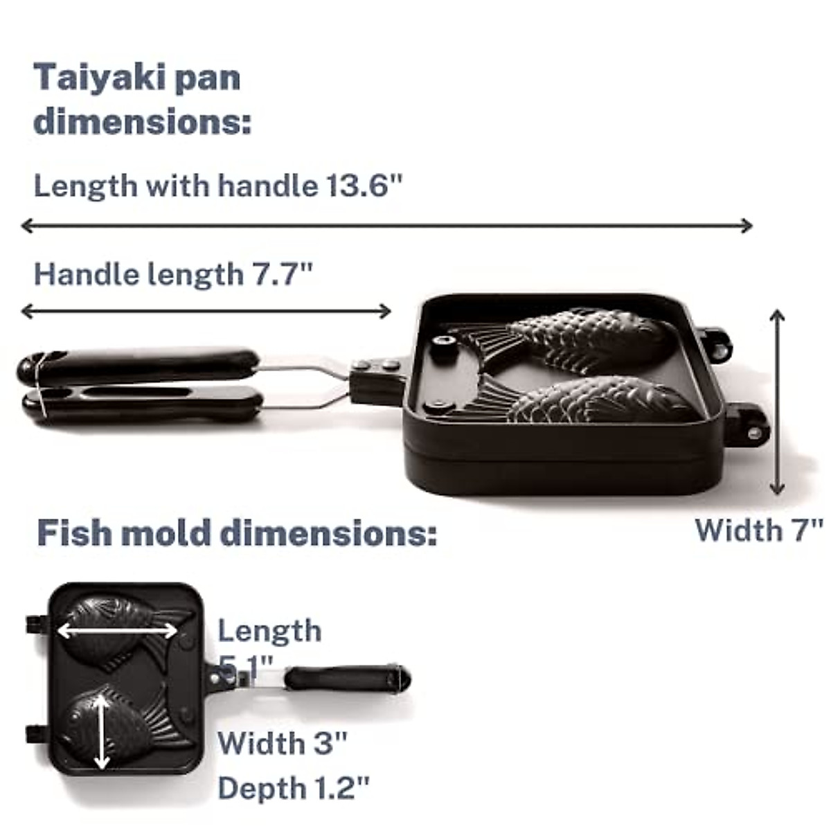 Taiyaki Pan - Fish Shaped Waffle Cake Maker - Comes with Silicone Oil Brush - by KUHA