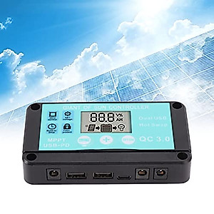MPPT Regulator, Accurate Solar Charge Controller No Power Start Easy To Install Short Circuit Protection for Household (10A)