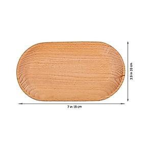 Oval Wood Tray Serving Platter: Small Wood Tray Party Wooden Plate for Display Dessert Cupcake Fruit Snacks Appetizer Sushi Food Jewelery