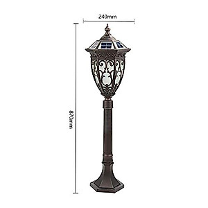 ZMY IP65 Solar Anti-Rust Waterproof Street Lighting Outdoor Lawn Post Light Home Highlight LED Street Lantern Garden Loft Villa Pathway Illumination Edison