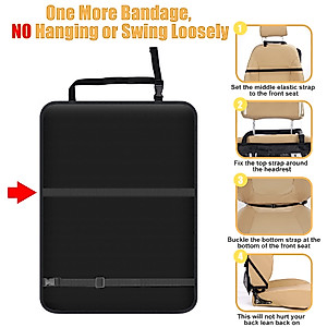 Kick Mats Back Seat Protector, 2Pack Waterproof Oxford Seat Back Protector, Car Seat Back Protector for Kids, Back of Seat Protector for Kids Feet Car Seat (2pc with Table Pocket)