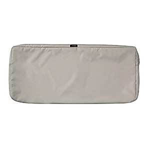Classic Accessories Ravenna Water-Resistant 48 x 18 x 3 Inch Outdoor Bench/Settee Cushion Slip Cover, Patio Furniture Swing Cushion Cover, Mushroom