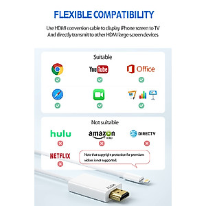 Mixfly [Apple MFi Certified] Lightning to HDMI Adapter Digital AV, for iPad iPhone to HDMI Adapter 1080P with iPad, Sync Screen Connector Directly Connect on HDTV/Monitor/Projector - (1.5 m)
