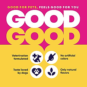 GoodGood Hip + Joint Dog Supplements; Supports Healthy Hips and Joints, Flexibility, and Mobility; Chewable Soft Treats with Glucosamine, MSM, and Turmeric; Probiotics; 90 Natural Flavor Chews