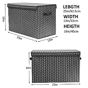 Mayniu Large Toy Box Chest Storage Bins with Lid, Toys Organizers Storage Boxes Basket with Sturdy Handles for Boys, Girls, Nursery, Playroom, Closet, Bedroom