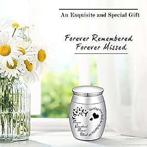 1.57 Inches Small Keepsake Urn for Human Ashes Stainless Steel Mini Urn Heart Small Ash Urn Tiny Ashes Holder Decorative Funeral Urn