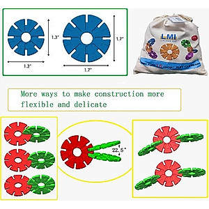 LMI LOVE MORE IDEA Building Blocks Interlocking Plastic 500 Piece Stem Set Alternative Building Educational Toys for Both Boys and Girls 3+ Years Old (Flakes 1.3in-500pcs)