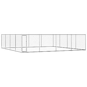 vidaXL Outdoor Dog Kennel Galvanised Steel 299.2"x299.2"x76.8"