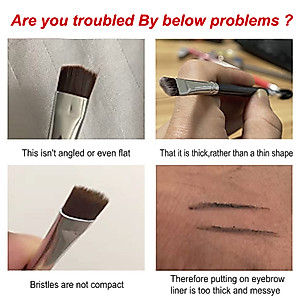 Bueart Design PRECISION Concealer brush for eyebrows Dual Ended Detail Flat Eyeliner definer Brow Brush with spoolies for eyebrow eyelash Spiral Brush Spoolie Mascara Brush