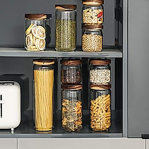 SWEEJAR 33 OZ Glass Food Storage Jar with Lid (set of 3),Airtight Canisters for Bathroom,Kitchen Container with Bamboo Cover for Serving Tea, Coffee, Spice and More