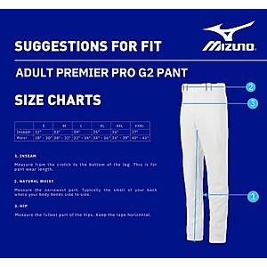 Mizuno Adult Men's Premier Pro Baseball Pant G2, Grey, X-Small