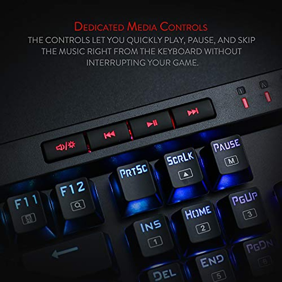 Redragon K580 VATA RGB LED Backlit Mechanical Gaming Keyboard with Macro Keys & Dedicated Media Controls, Onboard Macro Recording (Blue Switches)