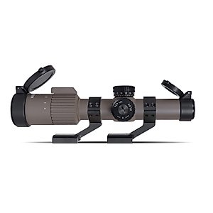 Monstrum Alpha 1-4x24 First Focal Plane FFP Rifle Scope with MOA Reticle | Flat Dark Earth | H-Series 30mm Offset Scope Rings | Bundle
