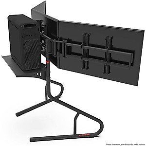 Extreme Sim Racing Triple Screen Tv Stand Add-on Upgrade With Back Tray - Fits almost all Sim Racing Rigs in the Market - Suitable for TV sizes up to 3 x 37"
