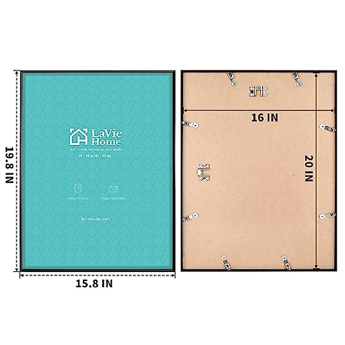 LaVie Home 16x20 Picture Frame Gold Aluminum, Classical and Fashionable 16x20 Frame for Wall Mounting Displaying, Perfect for Home Decor, Office Decor