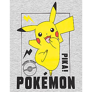 Pokemon T-Shirt for Boys | Kids Girls Pikachu Grey Character Top | r Clothing Merchandise 9-10 Years