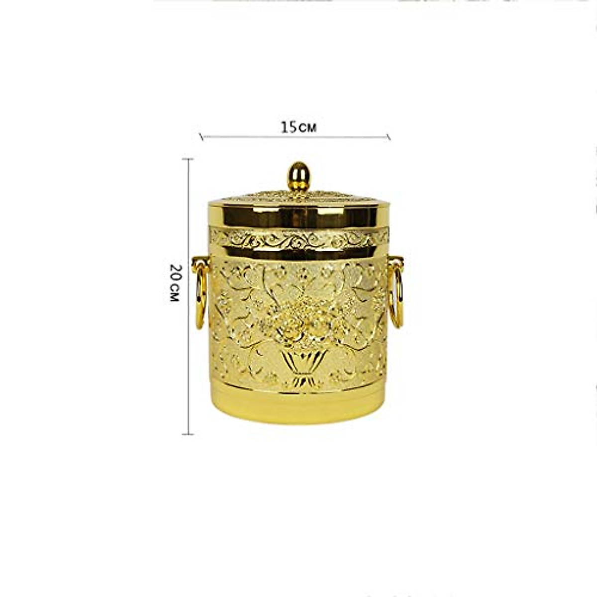 TKFDC Trash Can Outdoor Metal Trash Can Wastebasket Space-efficient Recycling Bin Garbage Container Bin with Lid and Liner for Home Or Office