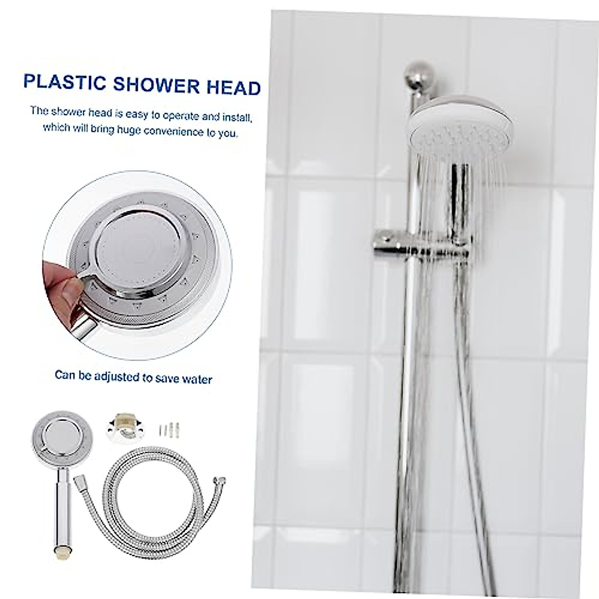 Veemoon 1 Set Shower Head Black Suit Handheld Sprayer Bath Kits Waterfall Tub Shower Faucet Showerhead Kitchen Showering Spray Head Faucet Sprayer Bathing Metal Three Piece Suit Pressurize