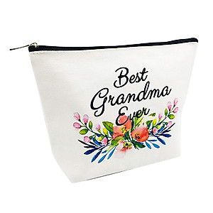 Charmoly Grandma Gifts Best Grandma Ever Makeup Bag Mother's Day Gifts Grandmother Birthday Gifts Nana Gift for Mom from Granddaughter