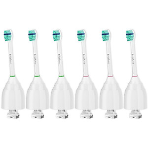 Brushmo Replacement Toothbrush Heads Compatible with Philips Sonicare E-Series Essence HX7022/66 and Other Screw-on Electric Toothbrush Models, BM716, Compact Size, 6 Pack