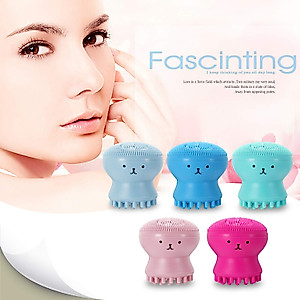 Vtrem Women's Silicone Face Scrubber: 5 Pack Octopus Face Scrubber Facial Silicone Scrubber for Face for Deep Exfoliating Massage Cleansing Brush Beauty Tools