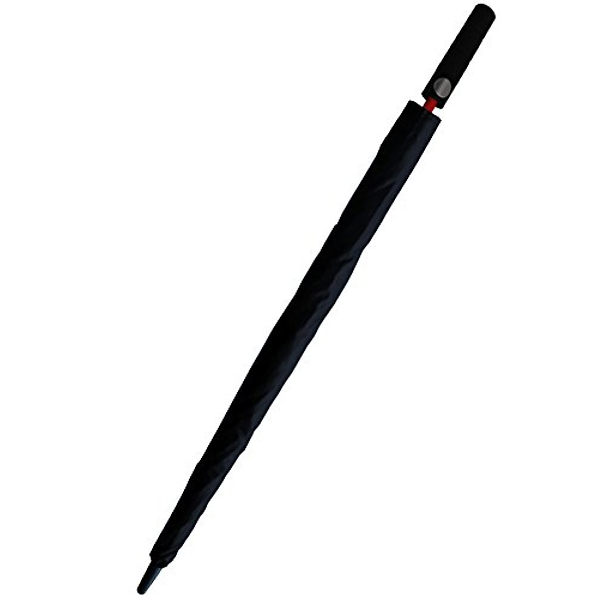 COLLAR AND CUFFS LONDON - 60MPH Windproof EXTRA STRONG - StormFighter Jumbo Umbrella - Striking Red Reinforced Fiberglass Frame - For 1 or 2 Persons - Auto Open - Non Slip Tyre Style Handle - Black