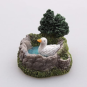 X Hot Popcorn Mini Animals Bunny Miniature Figurines Fence Rabbit Duck Sheep Model Fairy Garden Miniature Moss Landscape DIY Terrarium Crafts Ornament Accessories for Home Decoration, Set of 5