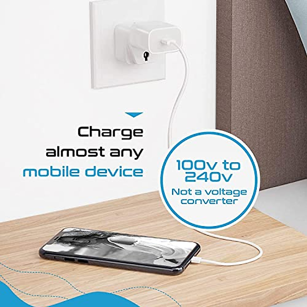 Ceptics Adapter Plug Set for World Wide International Travel Use - Grounded Safe - Works with Cell Phones, Chargers, Batteries, Camera, and More